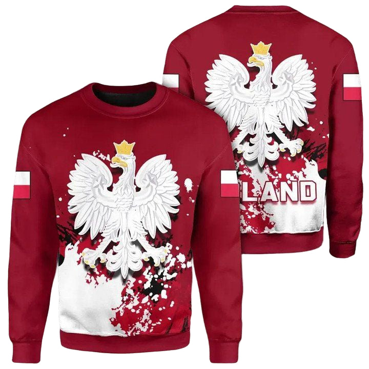 Poland Coat Of Arms Sweater Spaint Style J8W – Moon Best Print