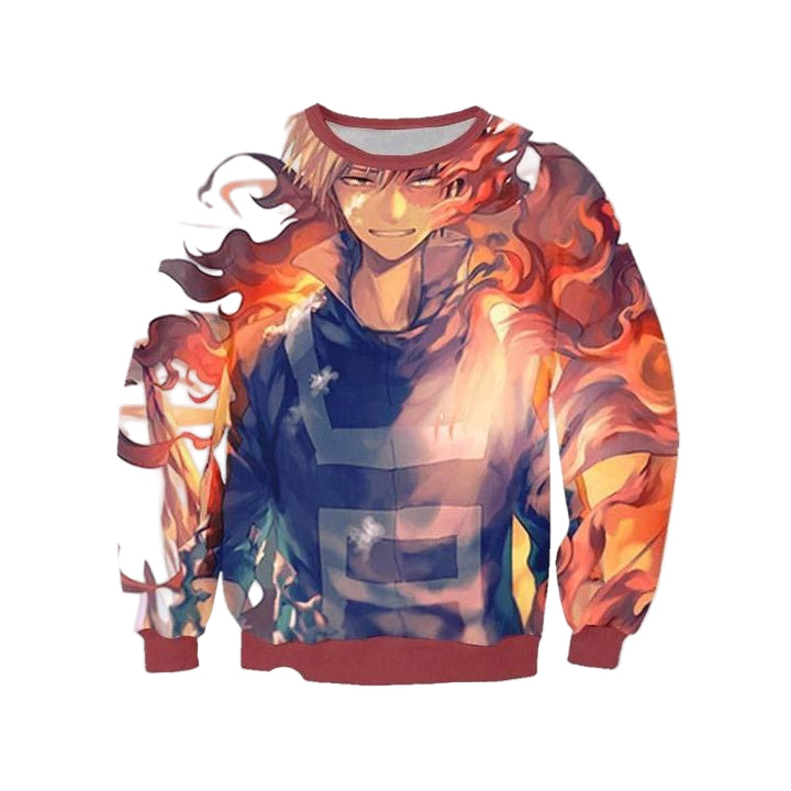 Shoto Todoroki Fire Sweater ? My Hero Academia 3D Printed Sweater